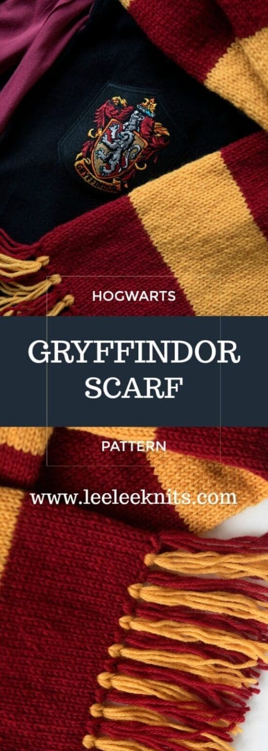 Harry Potter Hogwarts Gryffindor Scarf Pattern - Leelee Knits