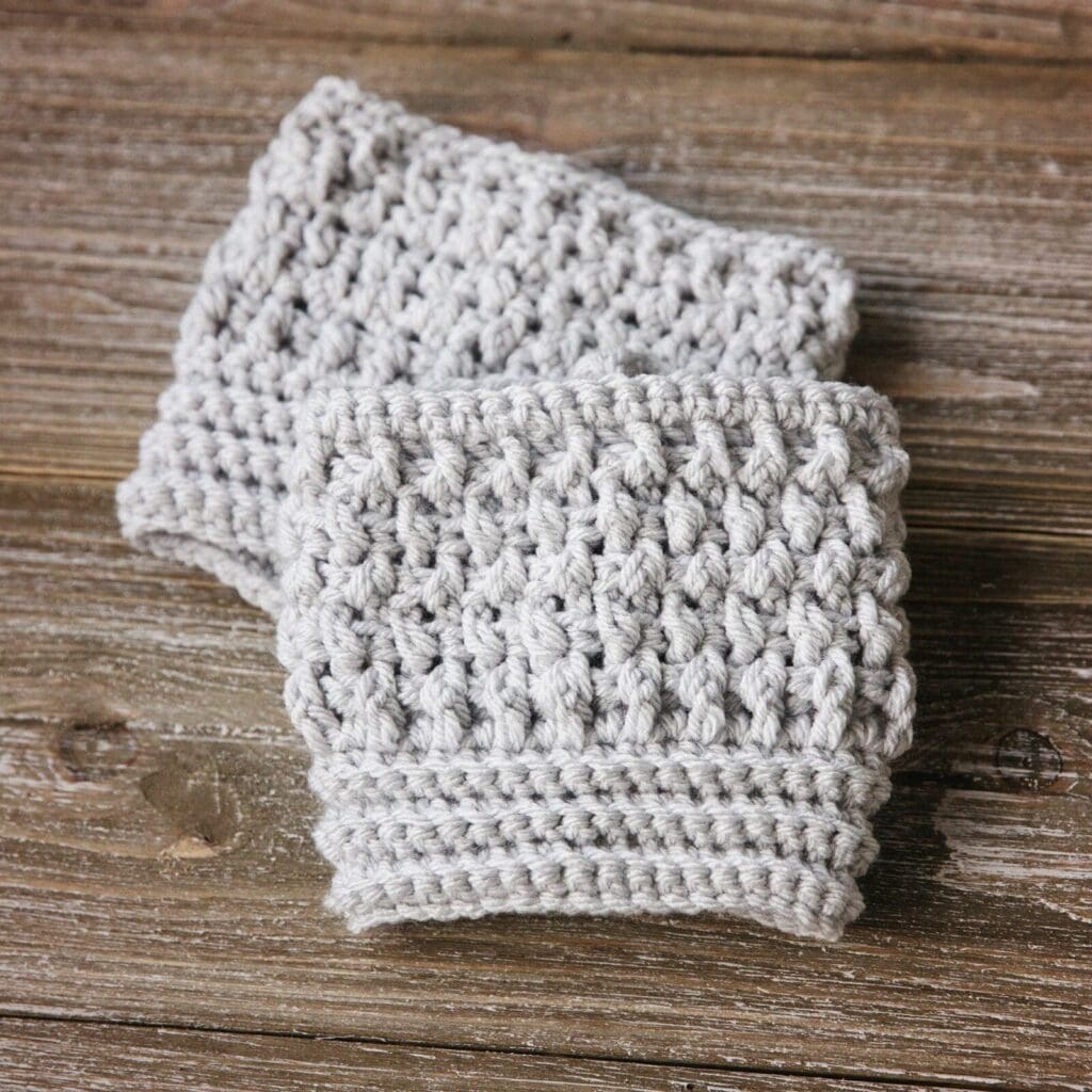 Modern Textured Boot Cuffs Crochet Pattern - Leelee Knits