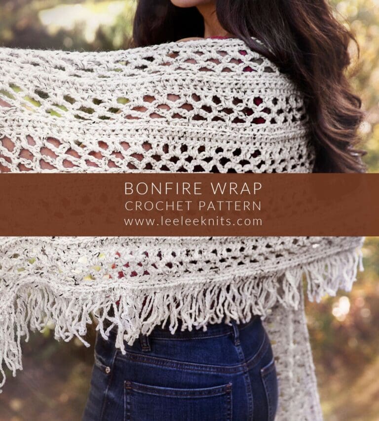 Crochet Wrap Pattern - The Bonfire Shawl - Leelee Knits