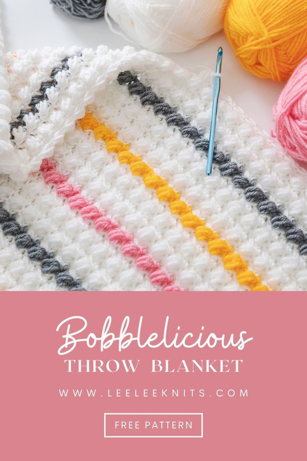 Colourful Striped Crochet Blanket Pattern - Leelee Knits